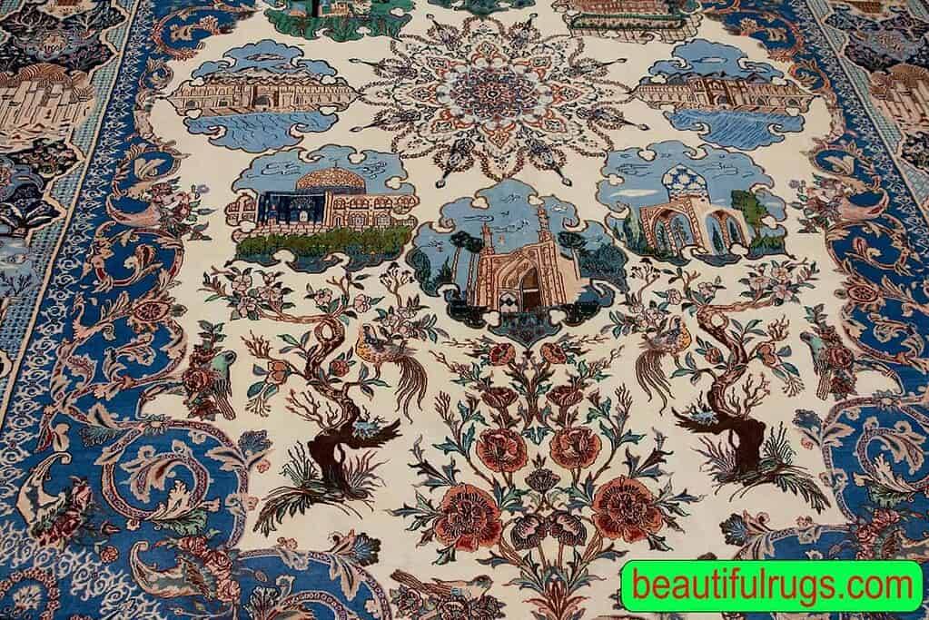 Nain | Persian Nain Rugs | Blue Persian Rugs Wool and Silk