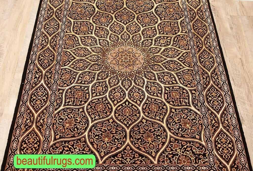 Black And Gold Persian Isfahan Rug | Discount Rugs Chicago