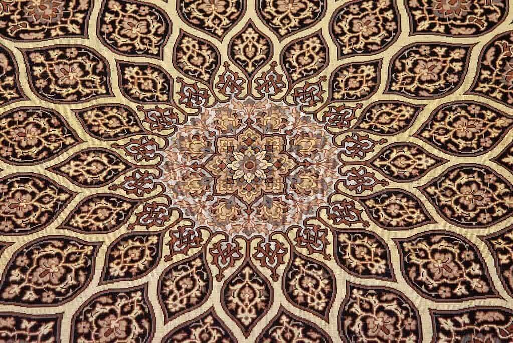 Black And Gold Persian Isfahan Rug | Discount Rugs Chicago