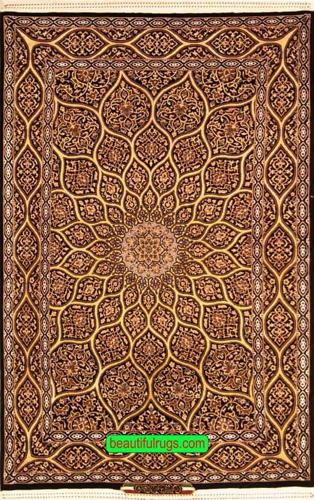 Black And Gold Persian Isfahan Rug | Discount Rugs Chicago