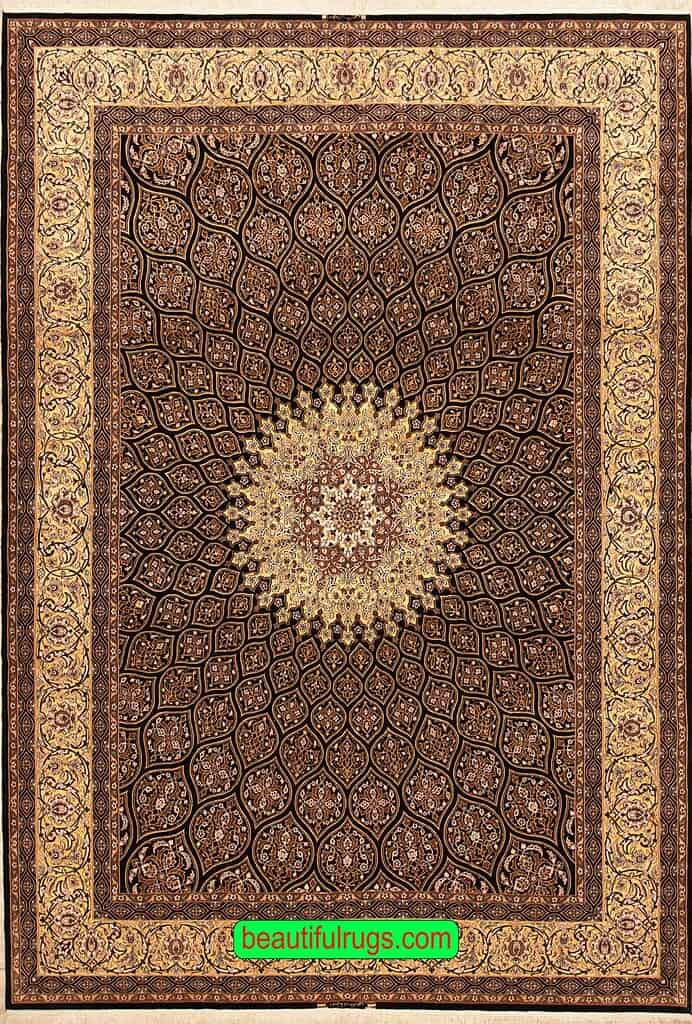 Medallion Rug | Black and Gold Rug | Dome Design Persian Rugs