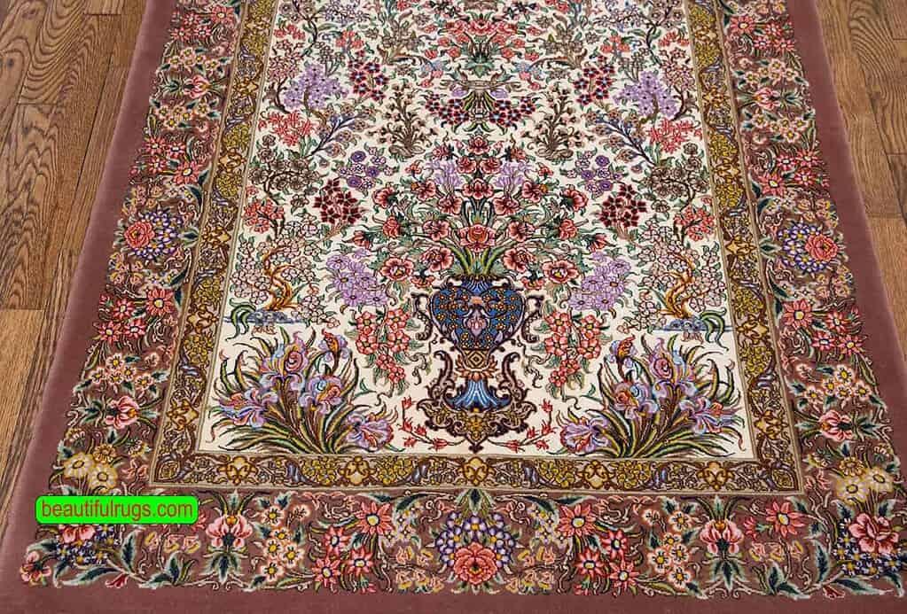 Multicolor Rug | Mauve Rug | Persian Qum Rug - Beautiful Rugs