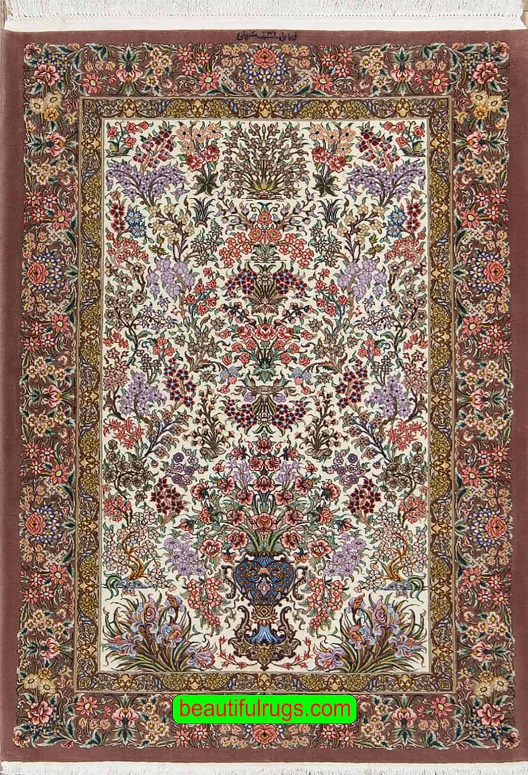 Multicolor Rug | Mauve Rug | Persian Qum Rug - Beautiful Rugs