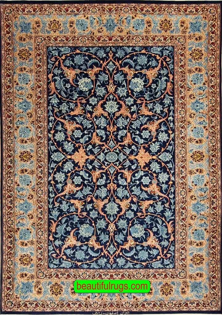 Navy Blue Rug | Old Persian Isfahan Rug - Beautiful Rugs Chicago