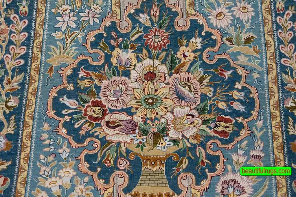 Persian Area Rug | Blue Rug | Persian Isfahan Rug - Beautiful Rug