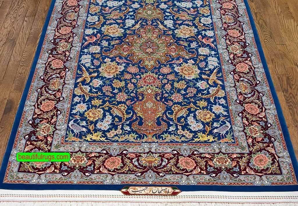 Blue Persian Rug | 4x6 Rug | Persian Isfahan Rug - Beautiful Rugs