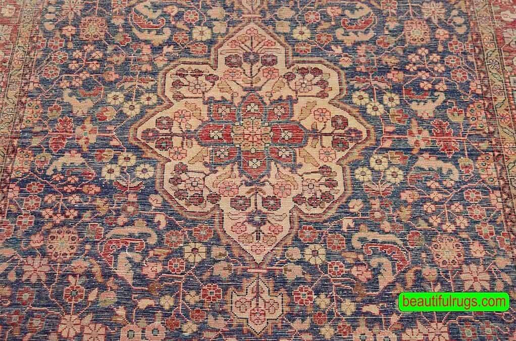 Persian Carpets - Handmade Blue Persian Zanjan Carpet From Iran