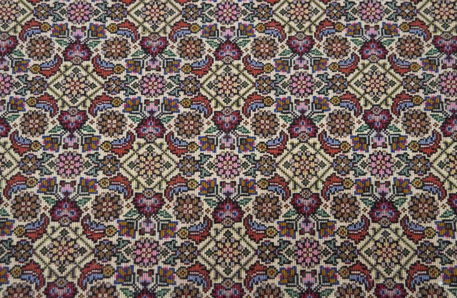 Wool Area Rug Old Persian Tabriz Pastel Beige 3x5 Wool Area Rug