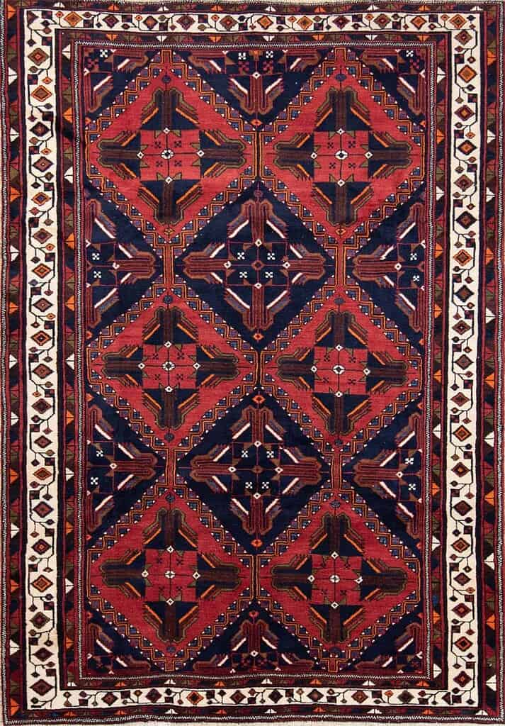 Geometric Persian Carpet | Persian Shiraz Tribal Carpet Sale