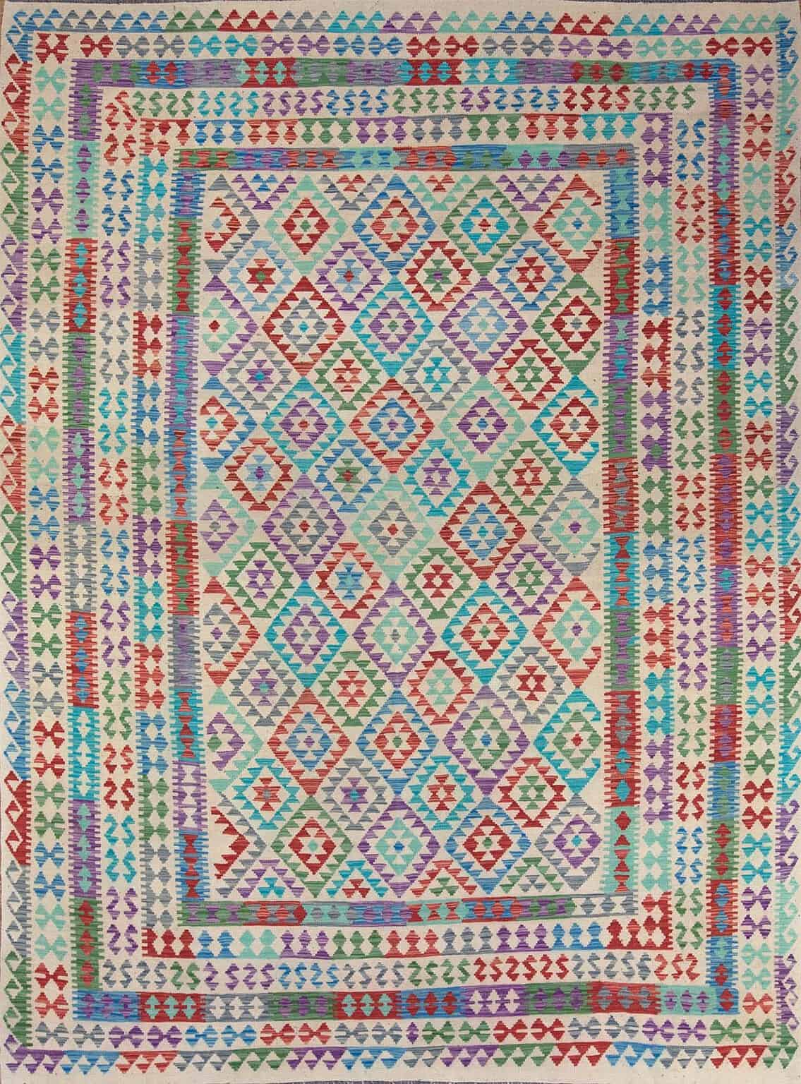 Room Size Kilim Rugs | 8x11 Wool Kilim Rug - Beautiful Rugs