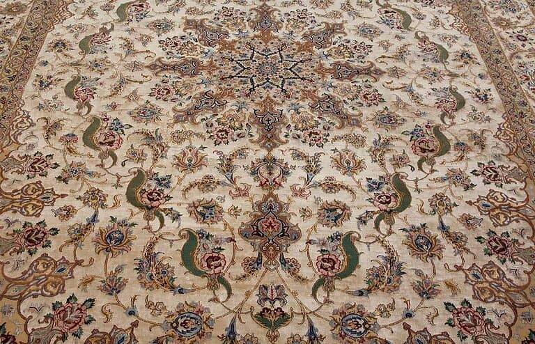 Beige Persian Silk Rug - Genuine Persian Rug - Beautiful Rugs