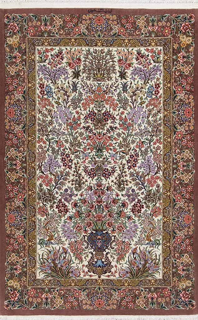 Buy Multicolor Rug | Persian Qum Mauve Rug - Beautiful Rugs